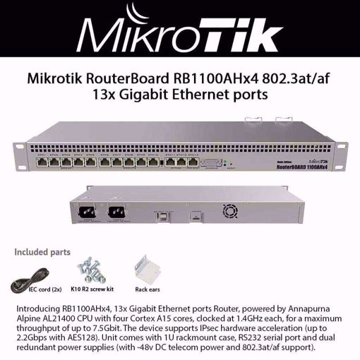 Mikrotik RouterBoard RB1100AHx4 13x Gigabit Ethernet ports Router ...